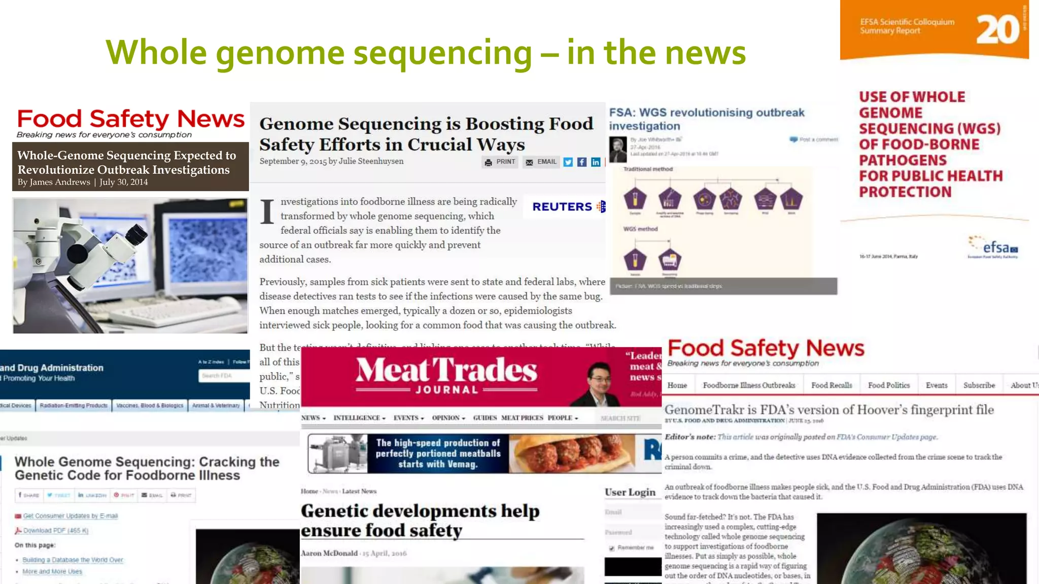Whole Genome Sequencing and Food Safety: Potential relevance to the ...