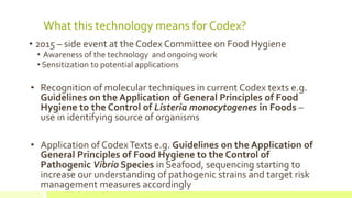 Whole Genome Sequencing and Food Safety: Potential relevance to the ...