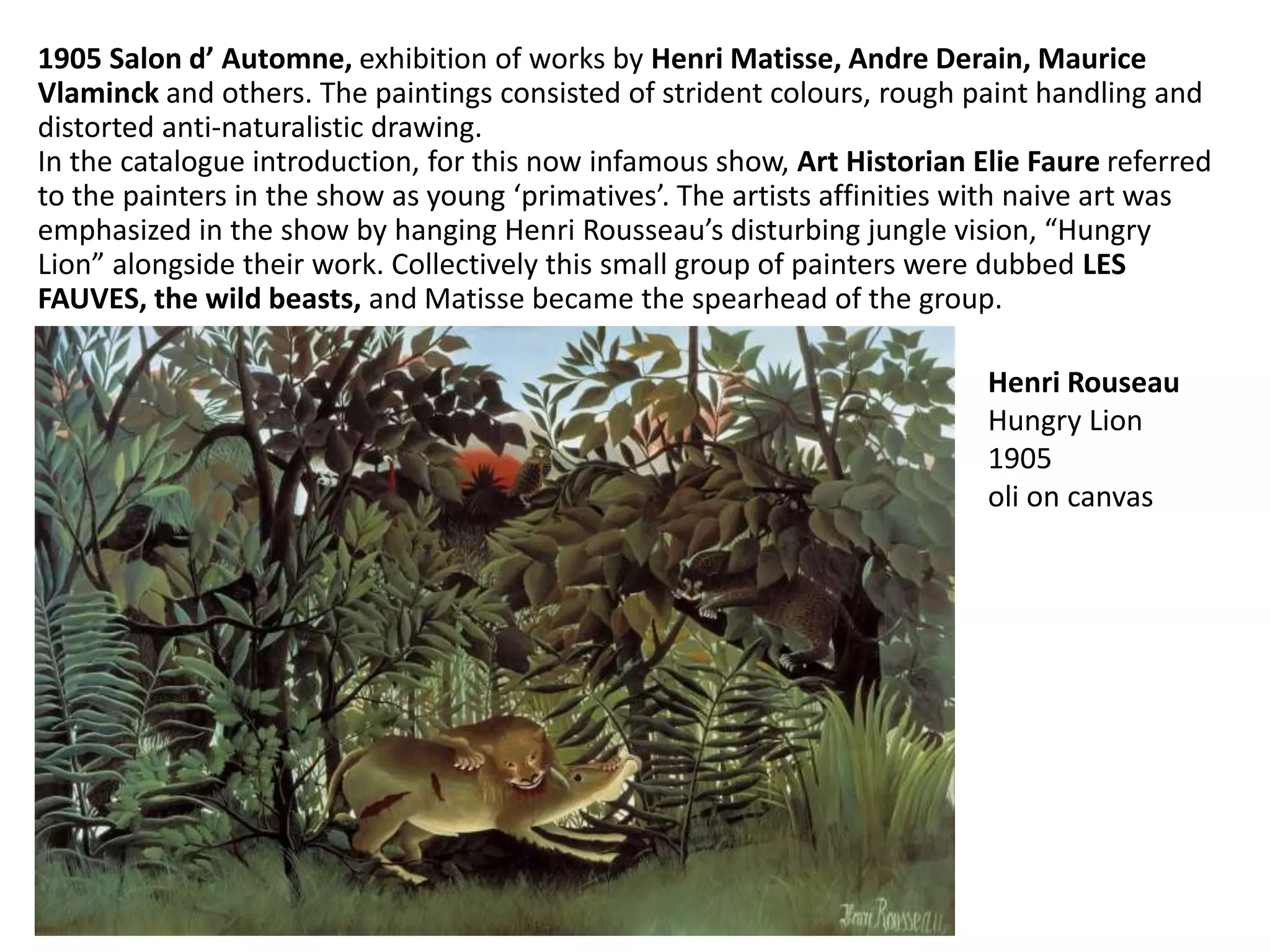 01 Fauvism Henri Matisse | PPT