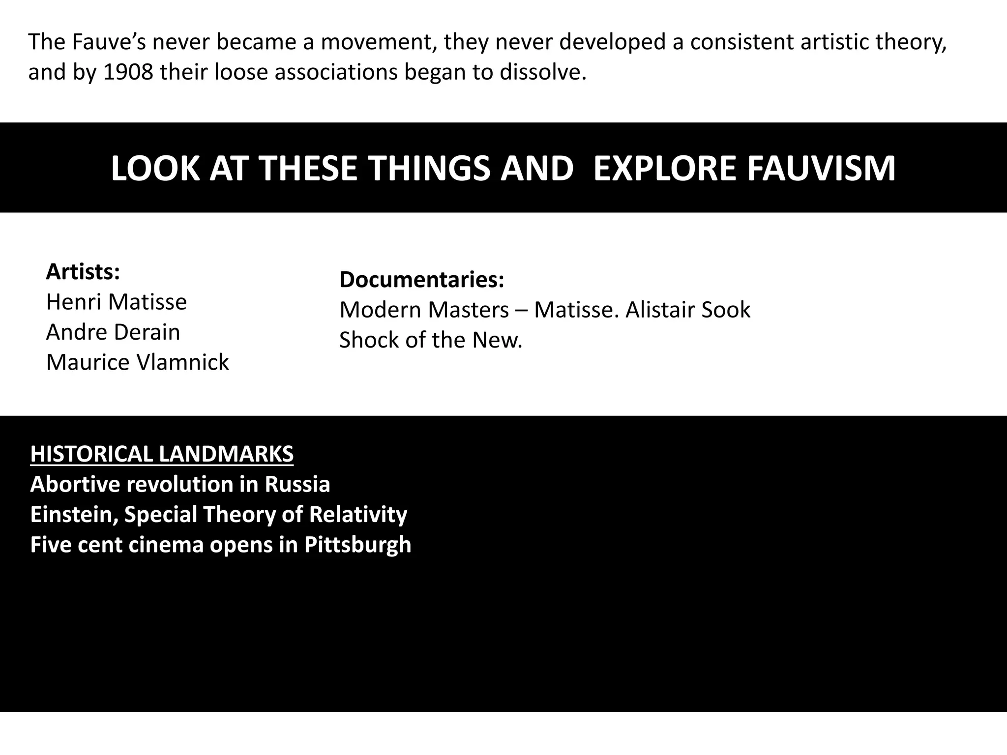 01 Fauvism Henri Matisse | PPT