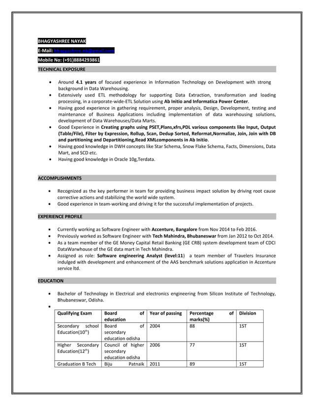 Bhagyashree Nayak Resume | DOC