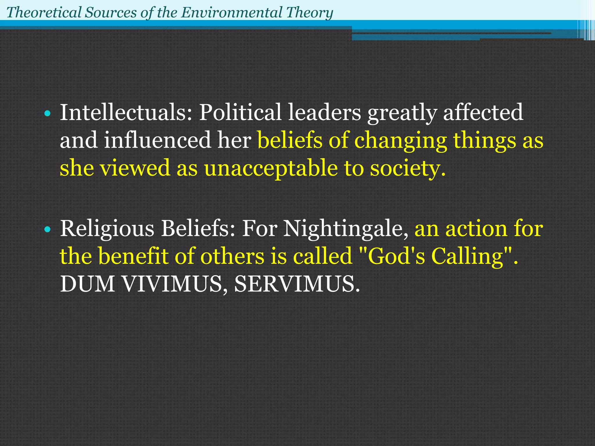 Florence Nightingale's Environment Theory | PPTX