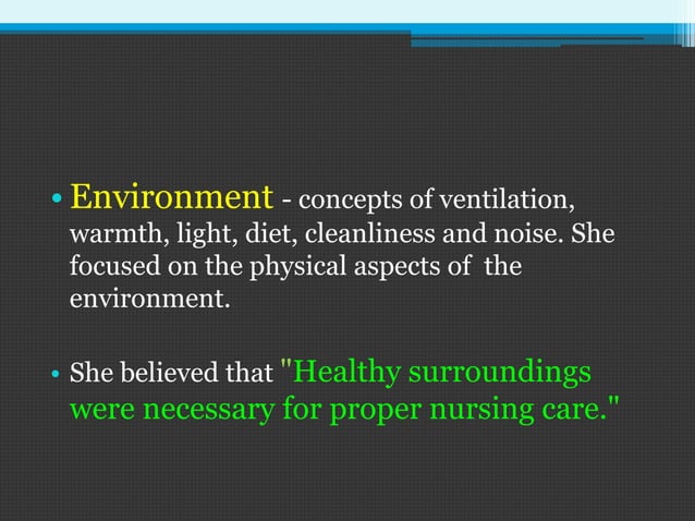 Florence Nightingale's Environment Theory | PPTX | Healthcare Industry ...