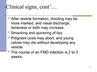 Foot and mouth disease in Livestock and Corridor Animals | PPTX
