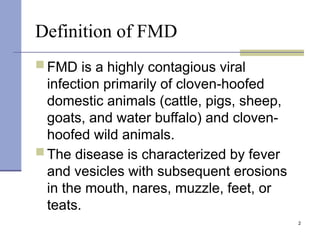 Foot and mouth disease in Livestock and Corridor Animals | PPTX
