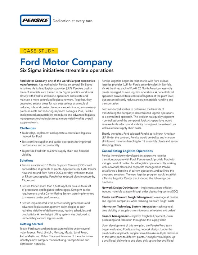 01 ford case_study_updated | PDF | Automotive Industry | Industries