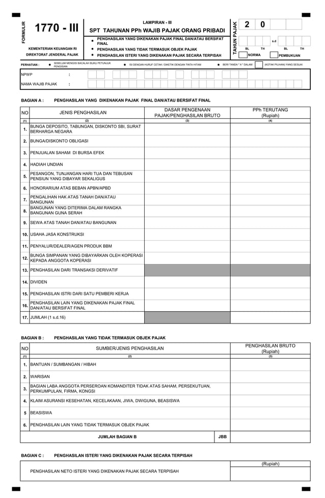 Form 1770 Tahun 2010 Indonesia | PDF