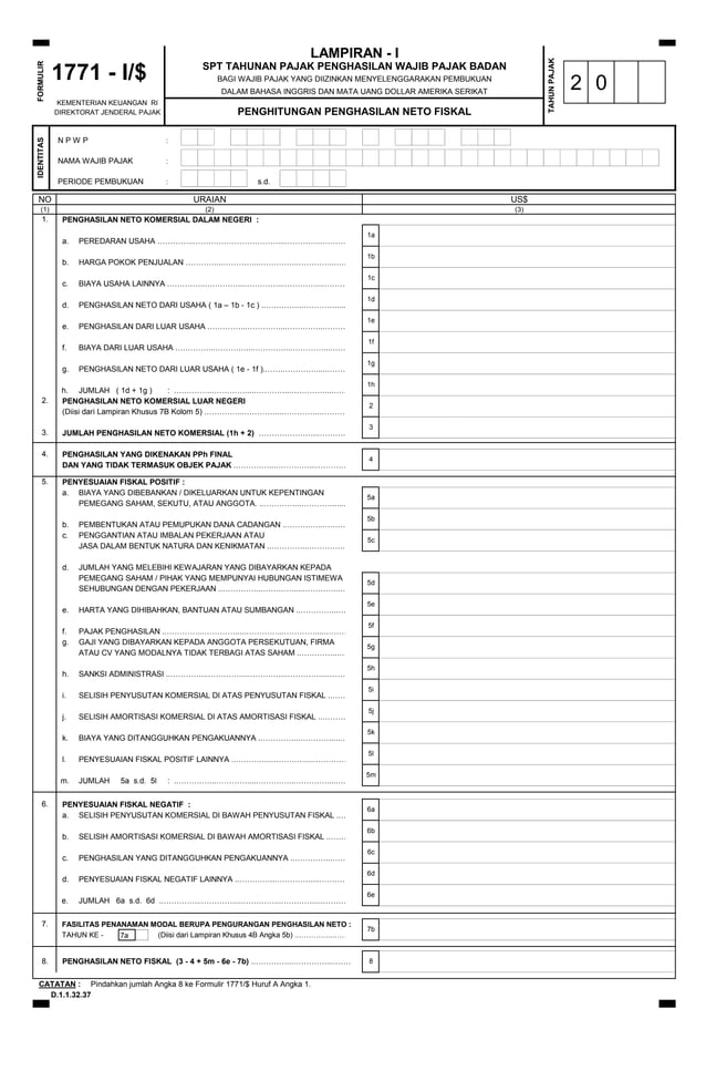 GENERAL INSTRUCTIONS FOR THE COMPLETION PDF FORM 1771