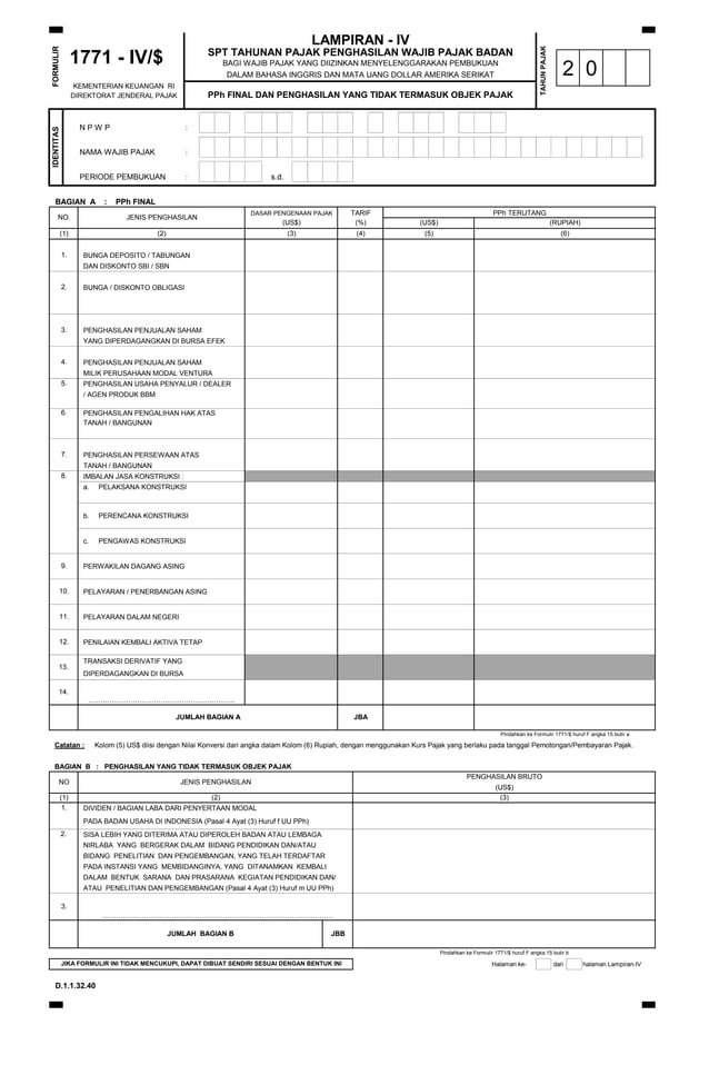 GENERAL INSTRUCTIONS FOR THE COMPLETION PDF FORM 1771