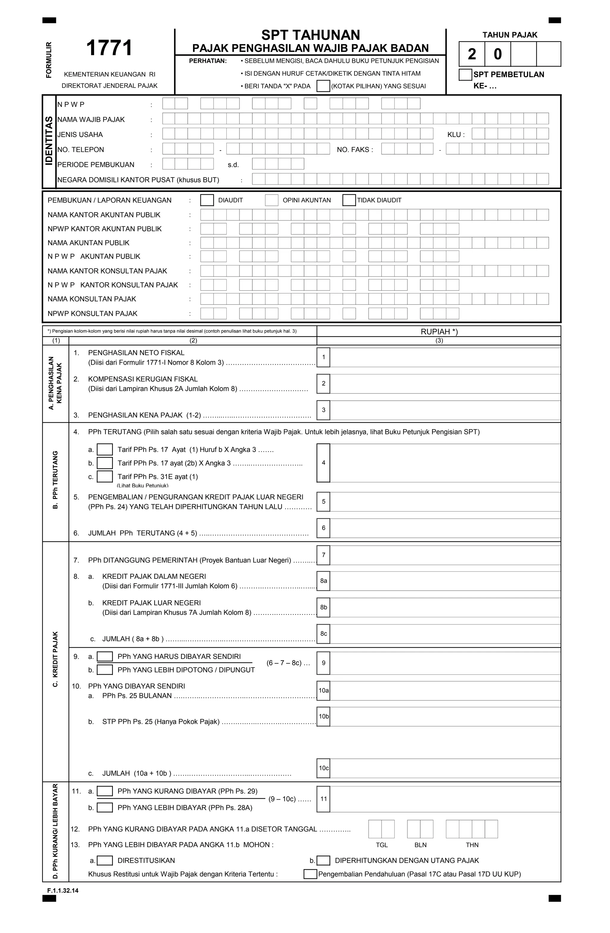 SPT form induk 1771 | PDF
