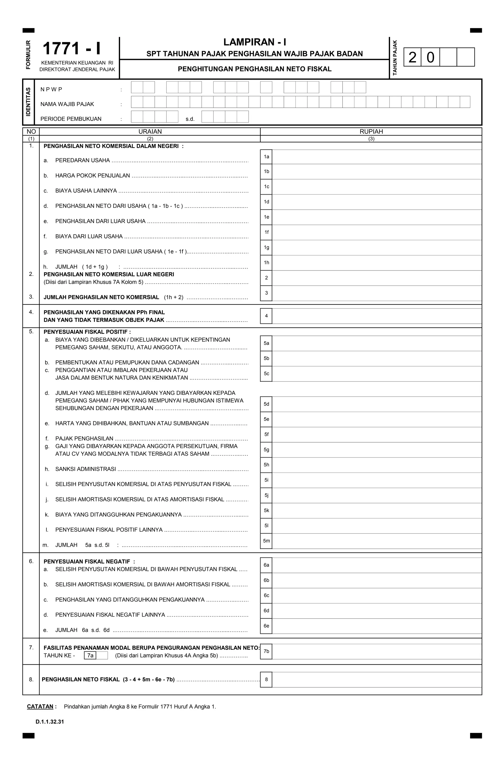SPT form induk 1771 | PDF
