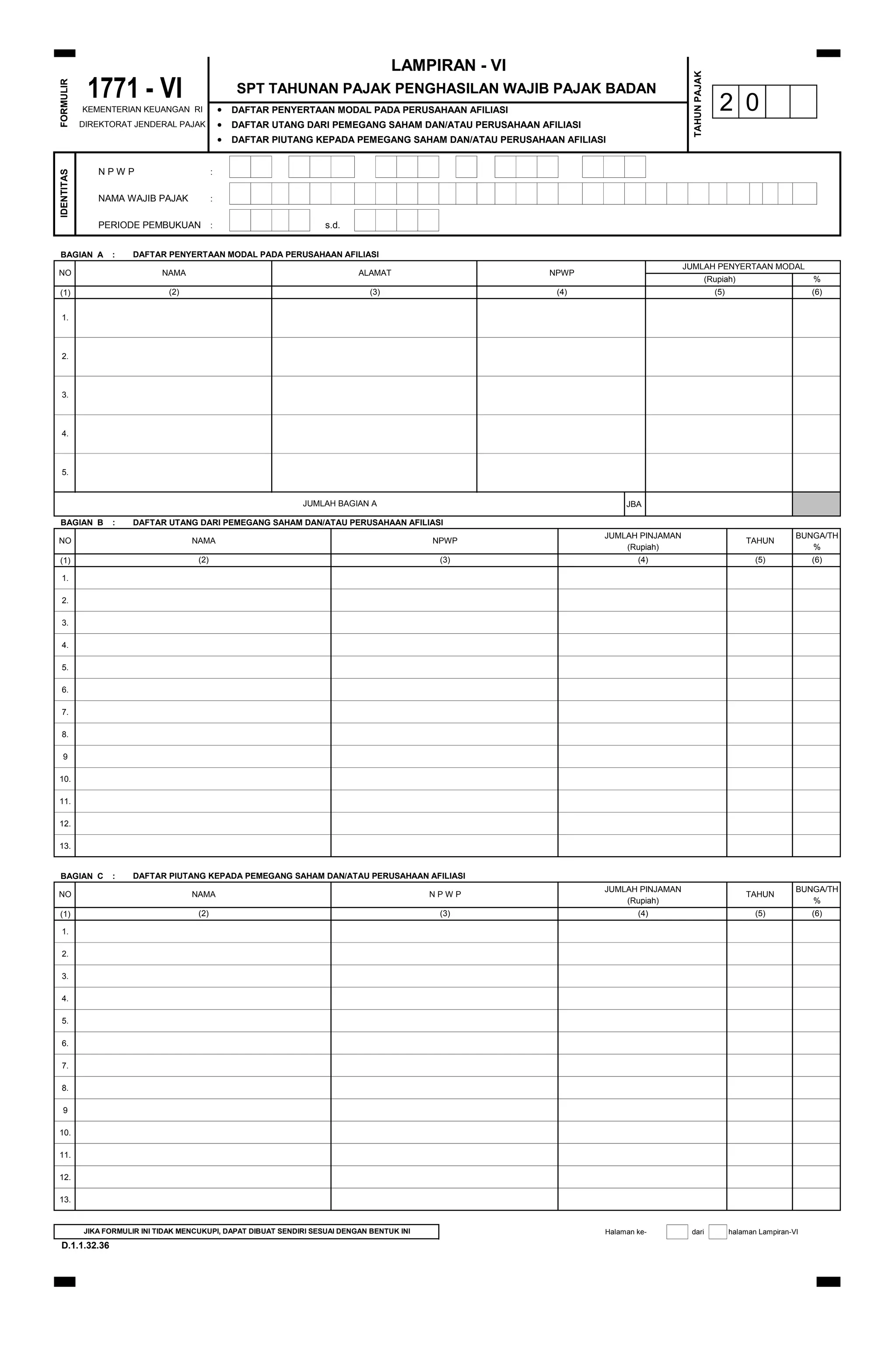 SPT form induk 1771 | PDF