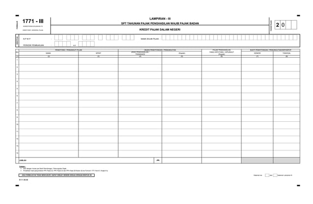 SPT form induk 1771 | PDF