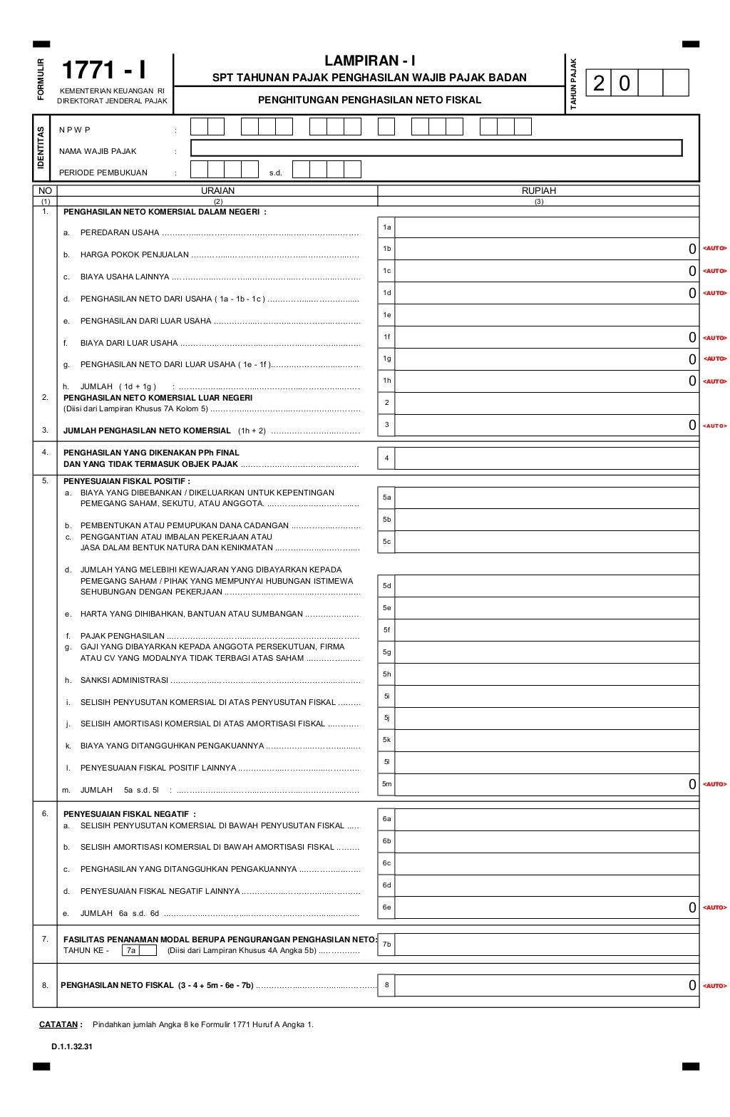 SPT form induk 1771