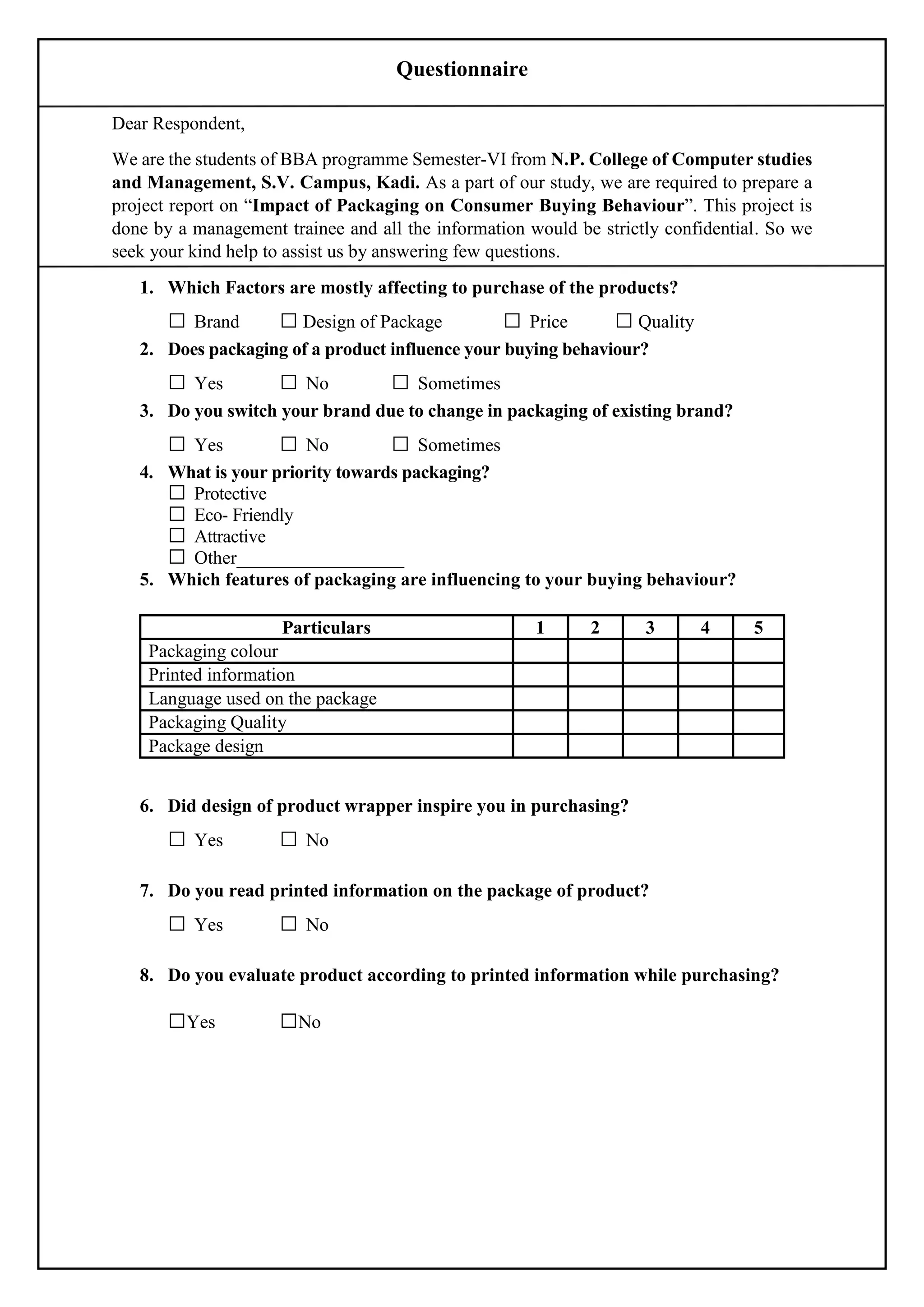 “Impact of packaging on consumer buying behavior" | PDF