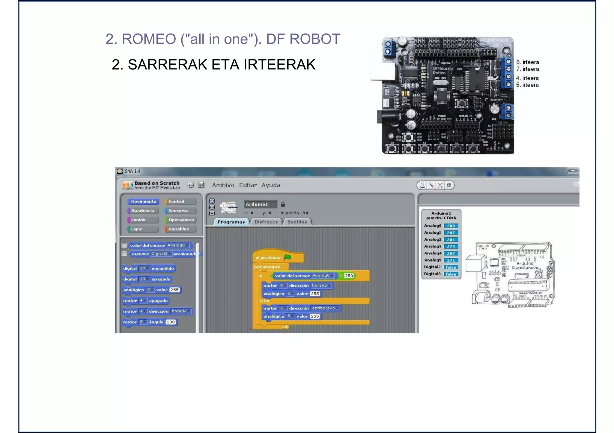 Scratch y las placas: arduino-romeo-tinkerkit | PDF