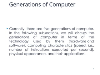 Generations of computer definition and examples | PPTX