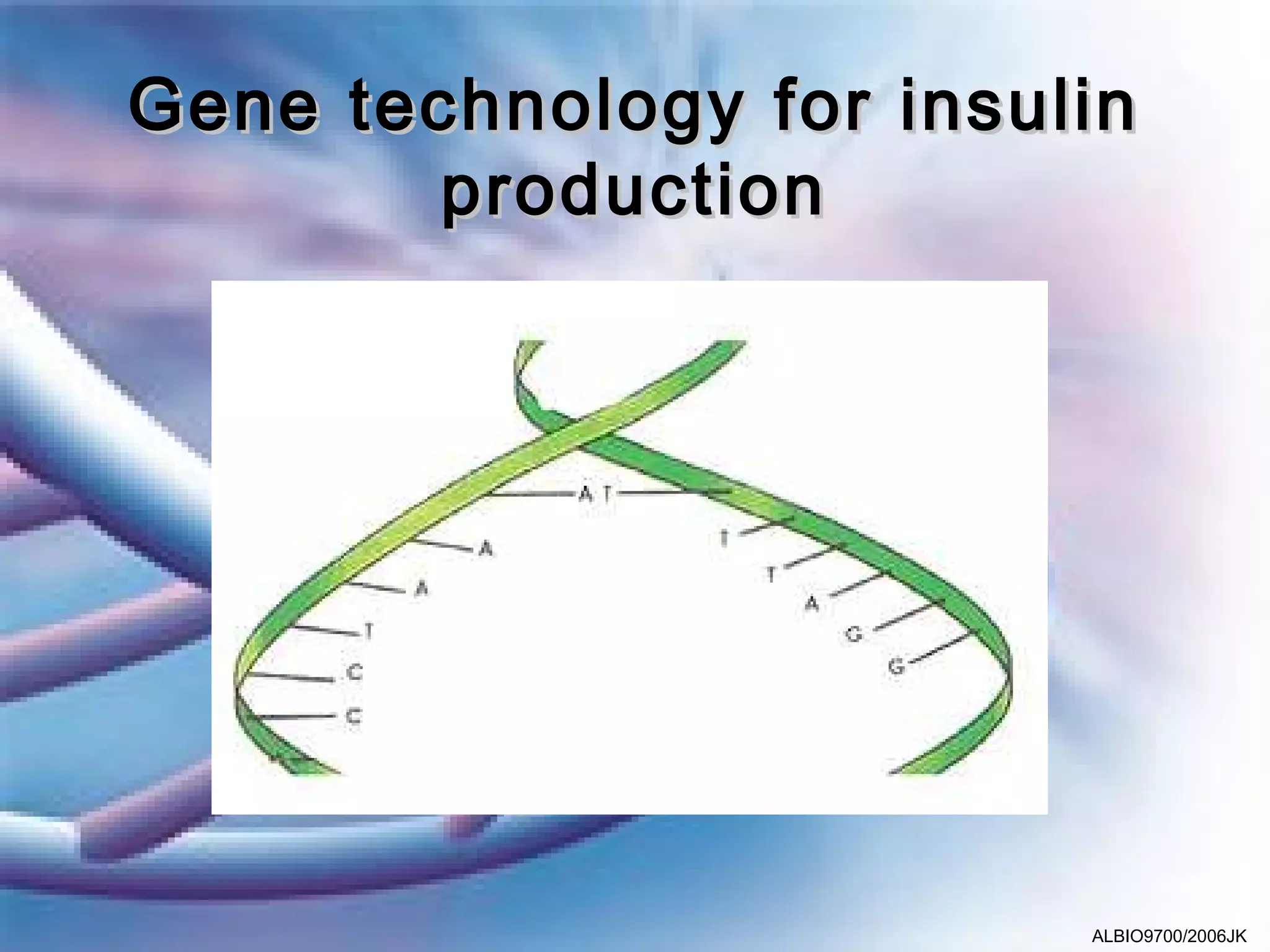 01 Gene Technology for Insulin Production | PPT