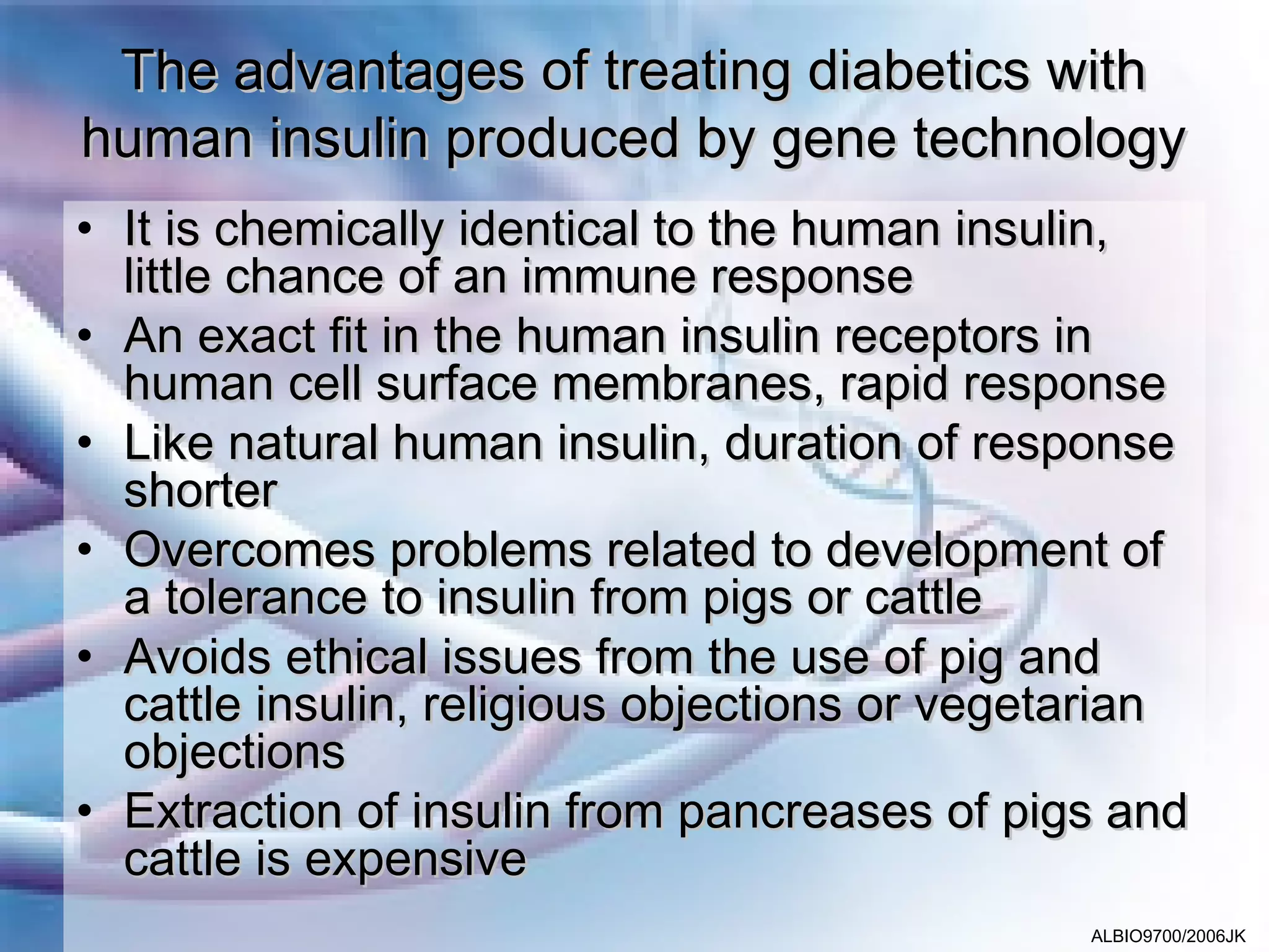 01 Gene Technology for Insulin Production | PPT
