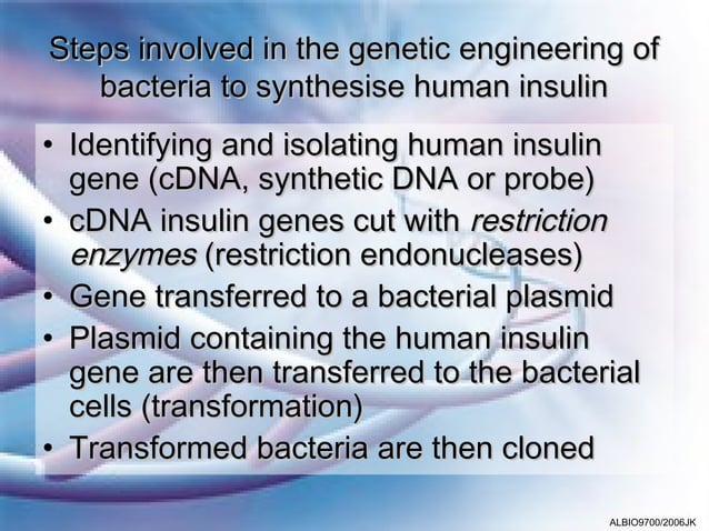 01 Gene Technology for Insulin Production | PPT