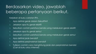 Konsep Gerak - Konsep Perpindahan dan Jarak | PPT