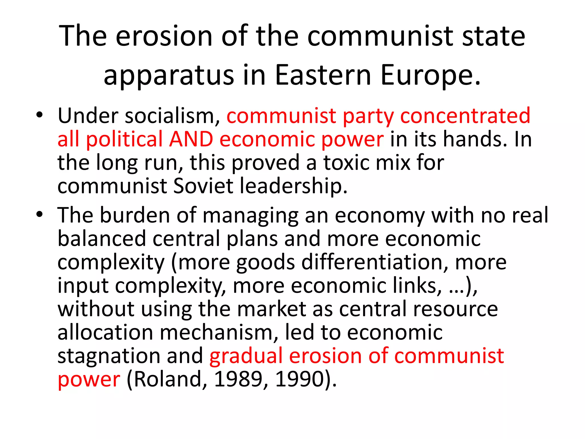 The Evolution of Post-communist Economic systems | PDF