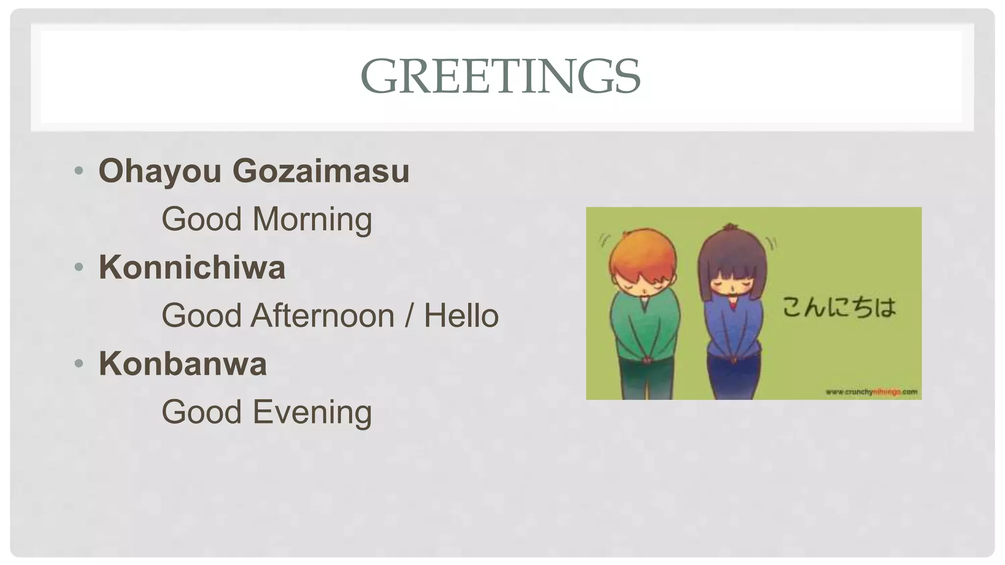 Lesson 1 - Basic Greetings Module | PPTX | Food & Drink