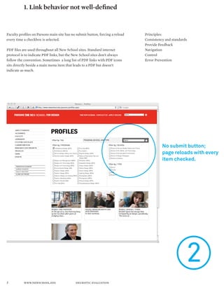 Heuristic Evaluation of newschool.edu