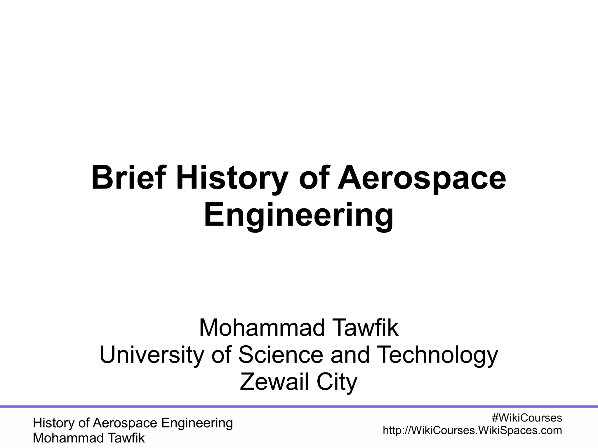 Brief history of Aerospace Engineering | PDF