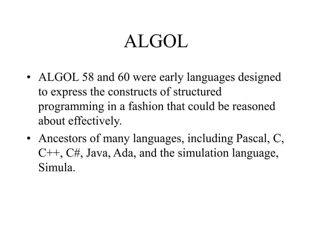 History Of Object Orientation In Oop Ppt