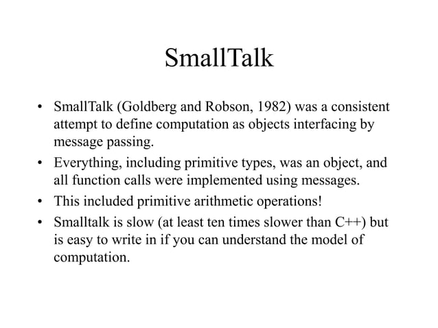 History of Object Orientation in OOP.ppt | Programming Languages | Computing