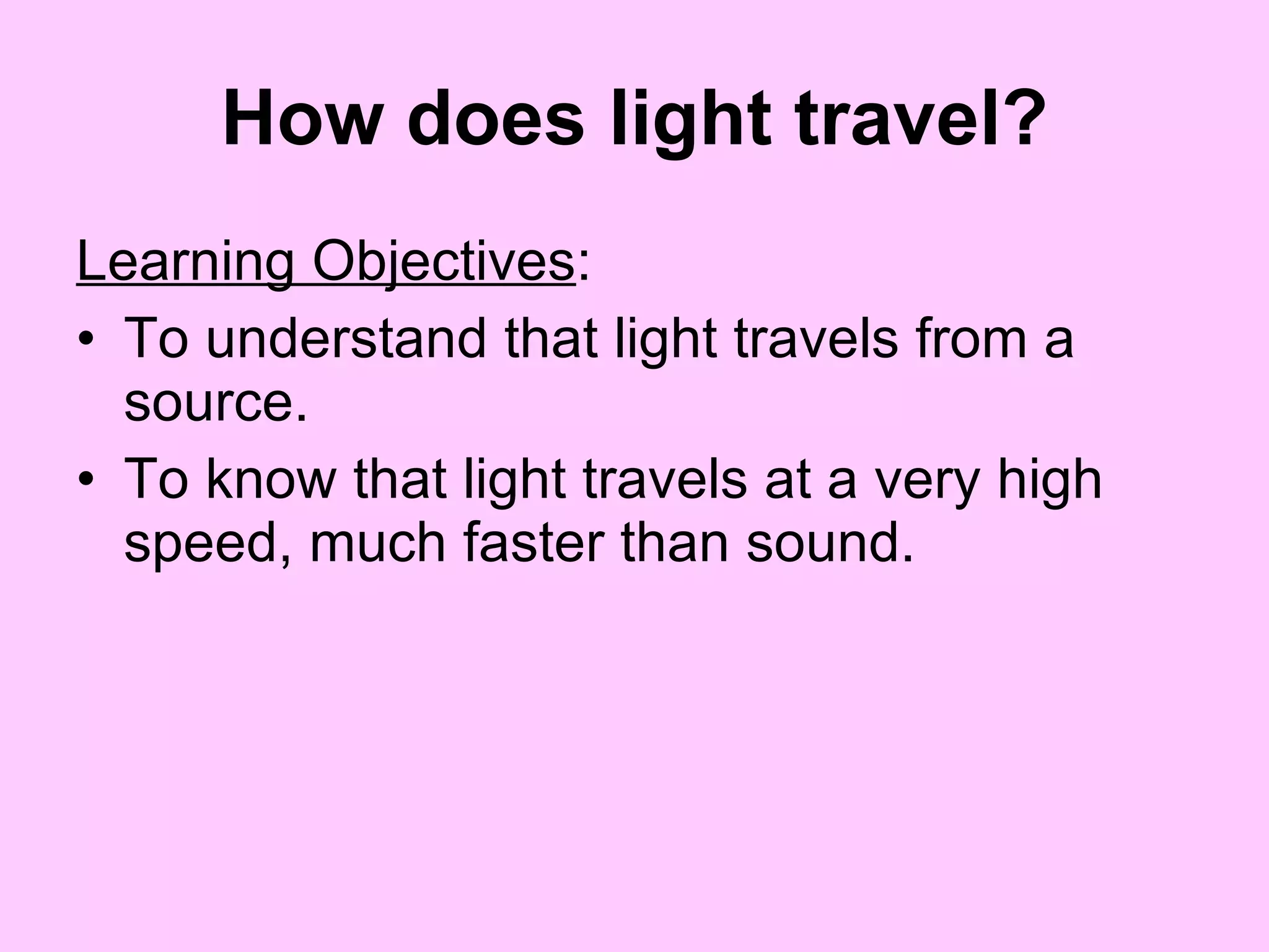 01 how does light travel | PPT