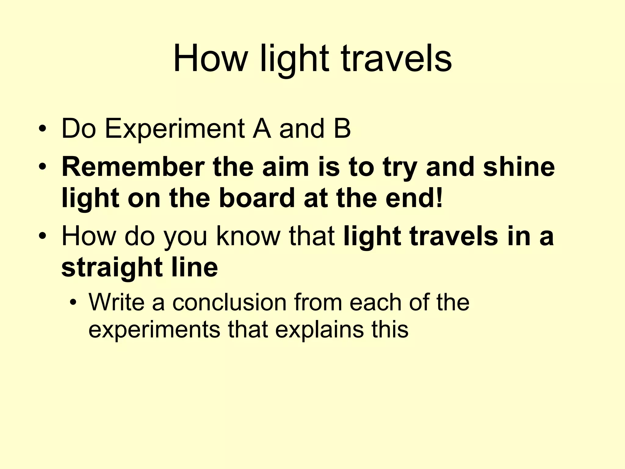 01 how does light travel | PPT