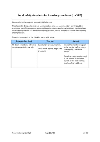 Prone Positioning in the Intubated Adult ICU Patient | PDF