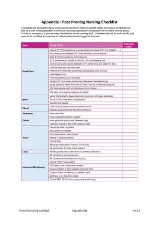 Prone Positioning in the Intubated Adult ICU Patient | PDF