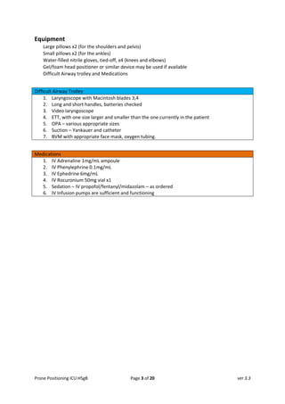 Prone Positioning in the Intubated Adult ICU Patient | PDF
