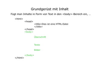 html grundlagen | PPT