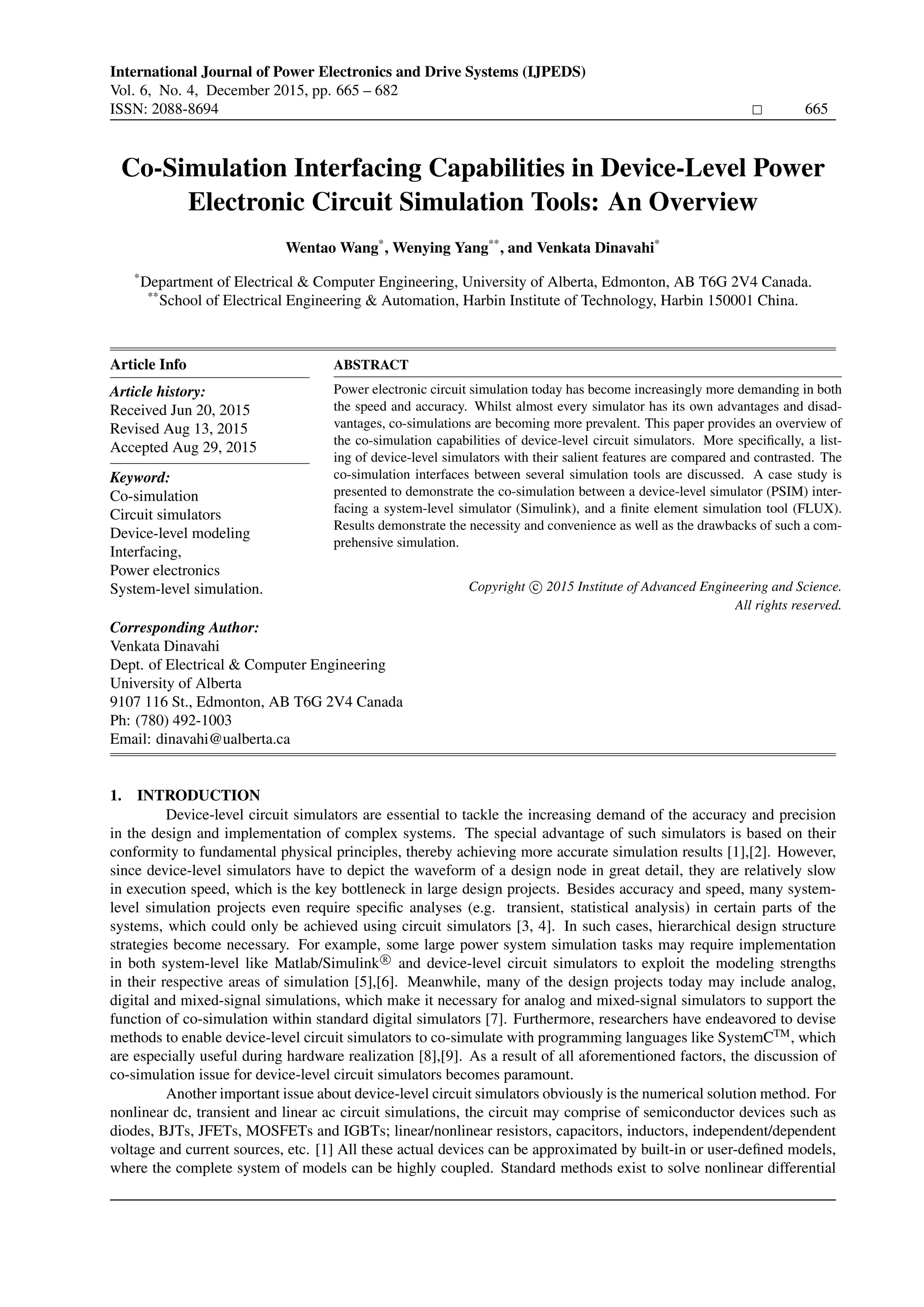 Co-Simulation Interfacing Capabilities in Device-Level Power Electronic Circuit Simulation Tools ...