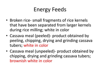 identification of feed stuffs and feed formulation | PPTX