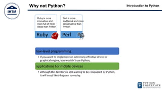 IHTM Python PCEP Introduction to Python | PPTX