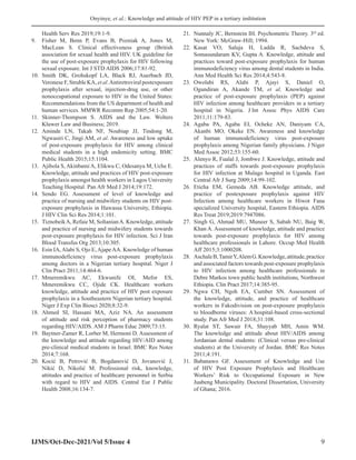 Knowledge and attitude to human immunodeficiency virus post-exposure ...