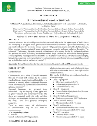 A review on misuse of topical corticosteroids | PDF | Endocrine and ...