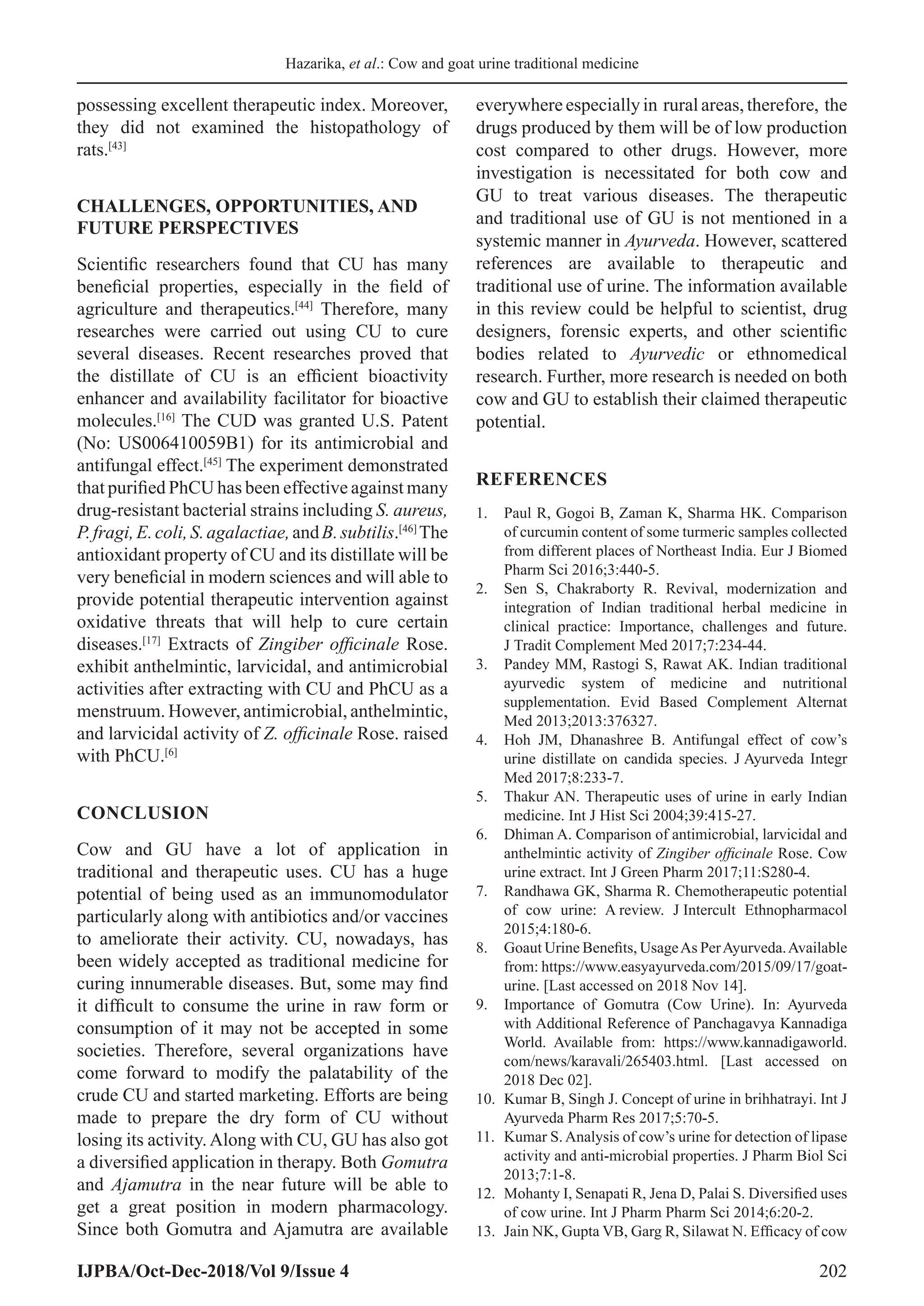 Application of Cow and Goat Urine in Traditional Systems of Medicines ...
