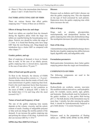 Floating Drug Delivery System: An Outlook | PDF | Digestive Disorders ...