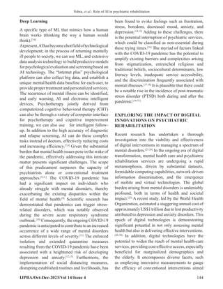 Artificial Intelligence: A Manifested Leap in Psychiatric Rehabilitation | PDF