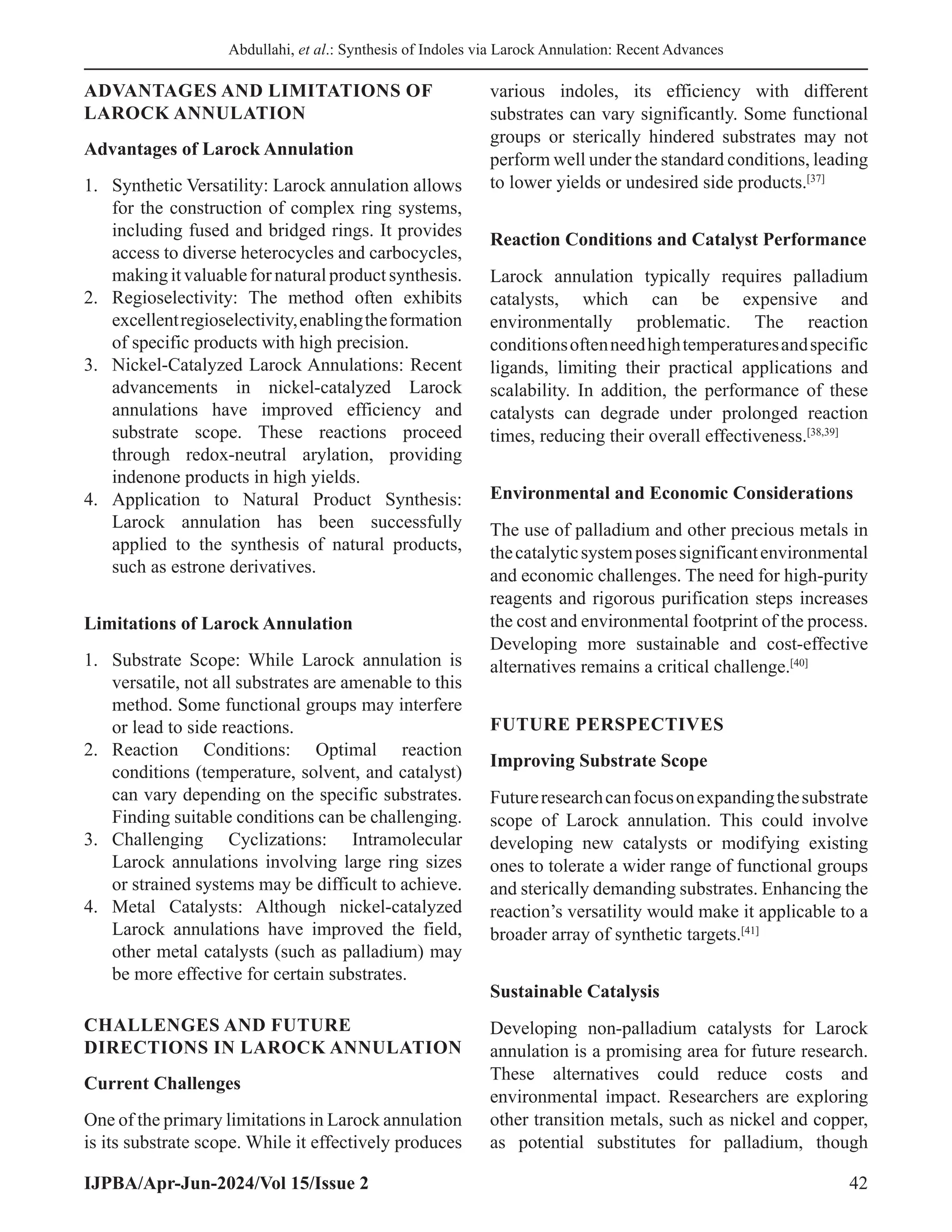 Synthesis of Indoles through Larock Annulation: Recent Advances | PDF | Free Download