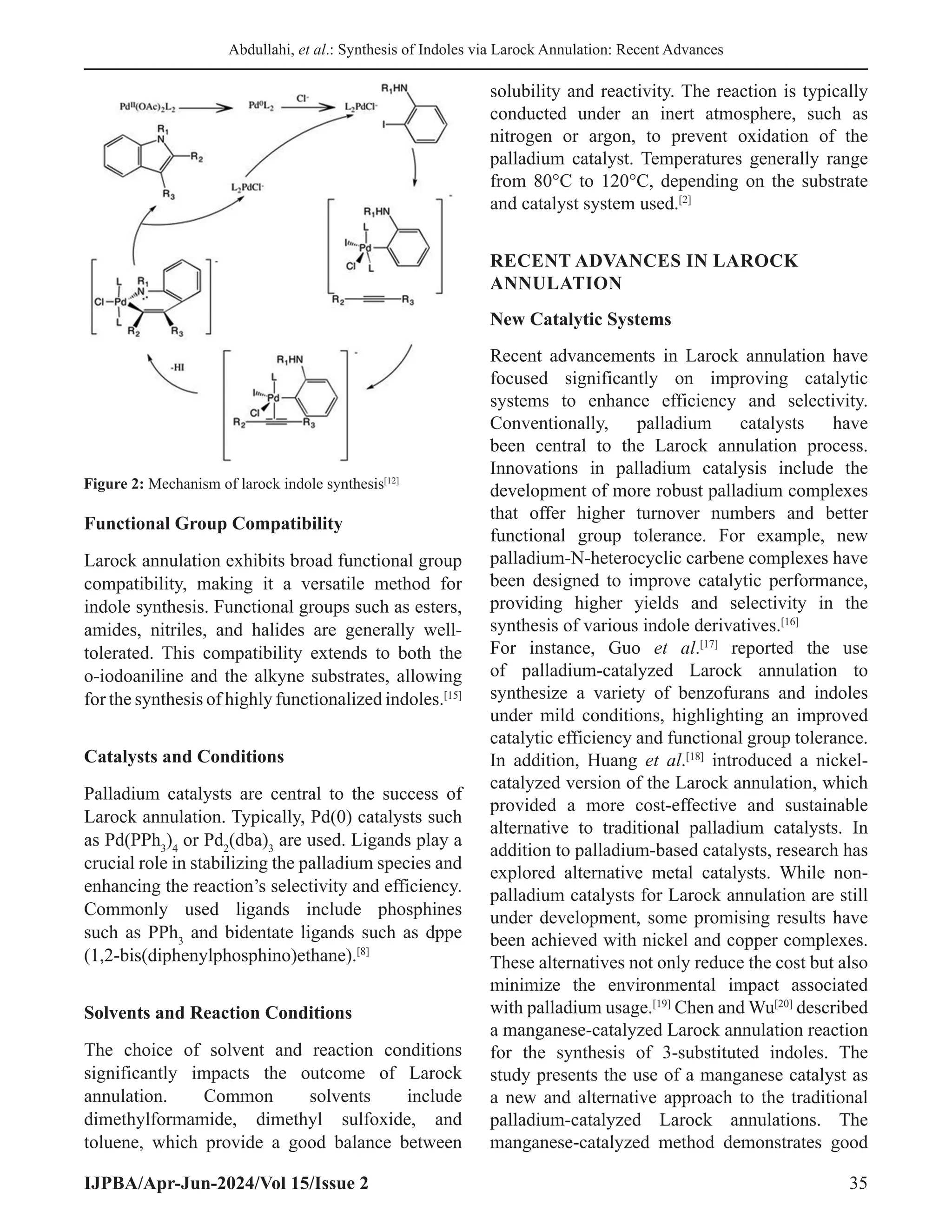 Synthesis of Indoles through Larock Annulation: Recent Advances | PDF | Free Download