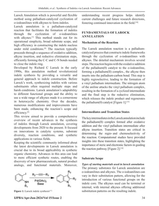 Synthesis of Indoles through Larock Annulation: Recent Advances | PDF