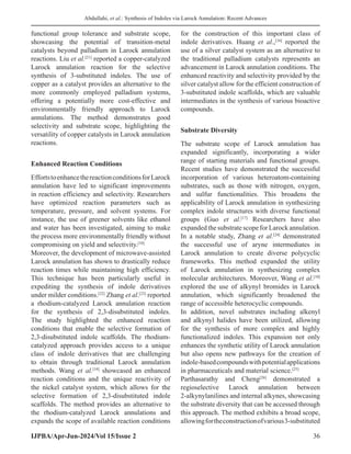Synthesis of Indoles through Larock Annulation: Recent Advances | PDF