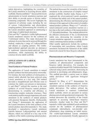 Synthesis of Indoles through Larock Annulation: Recent Advances | PDF